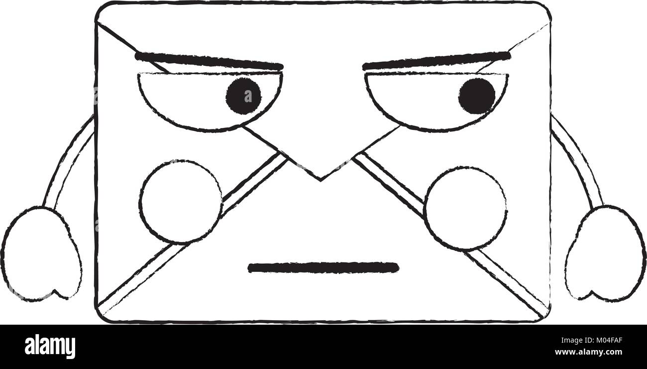 angry message envelope kawaii icon image Stock Vector Image & Art - Alamy