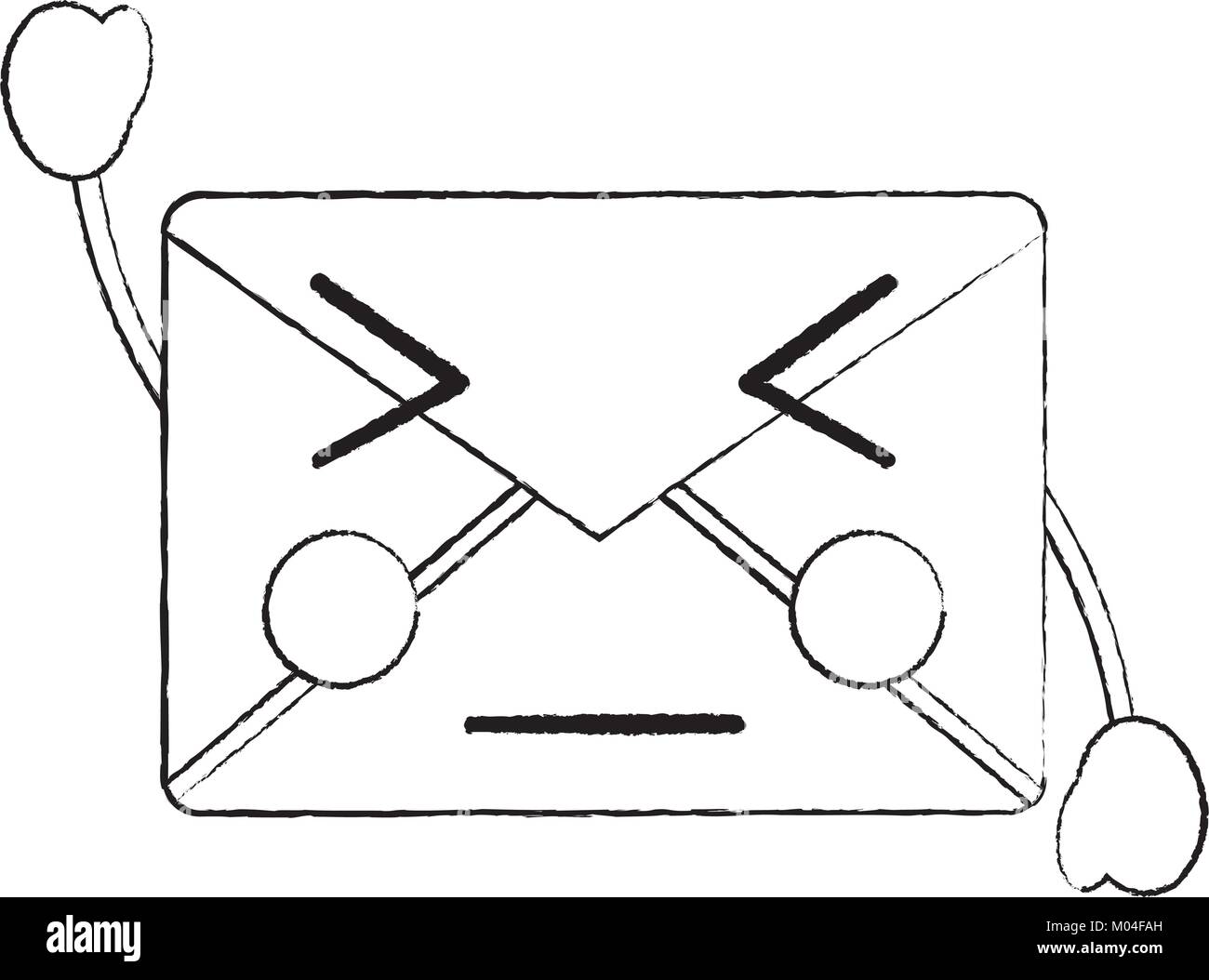 angry message envelope kawaii icon image Stock Vector Image & Art - Alamy