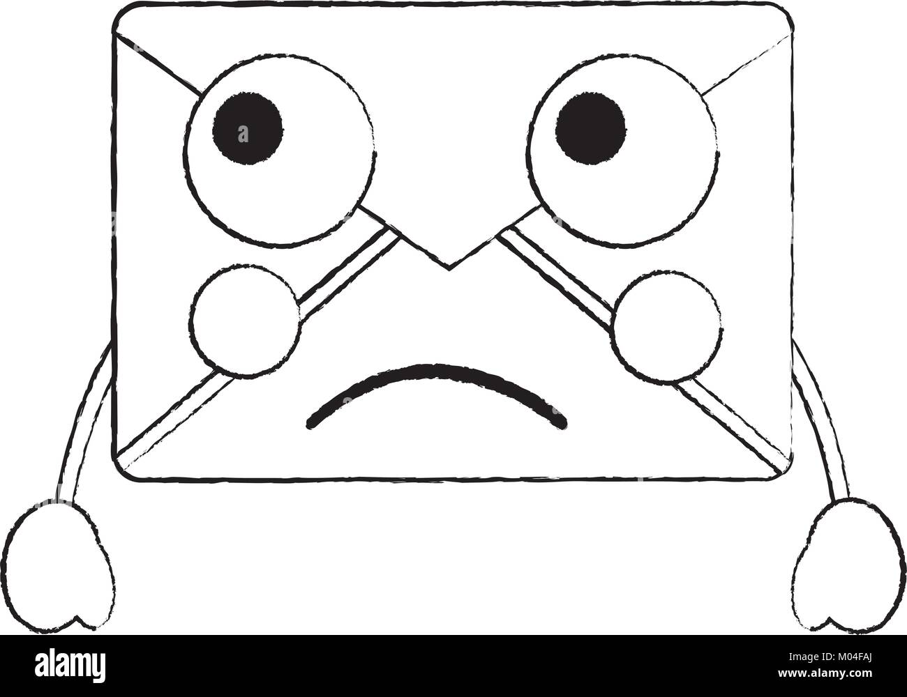 sad message envelope kawaii icon image Stock Vector Image & Art - Alamy