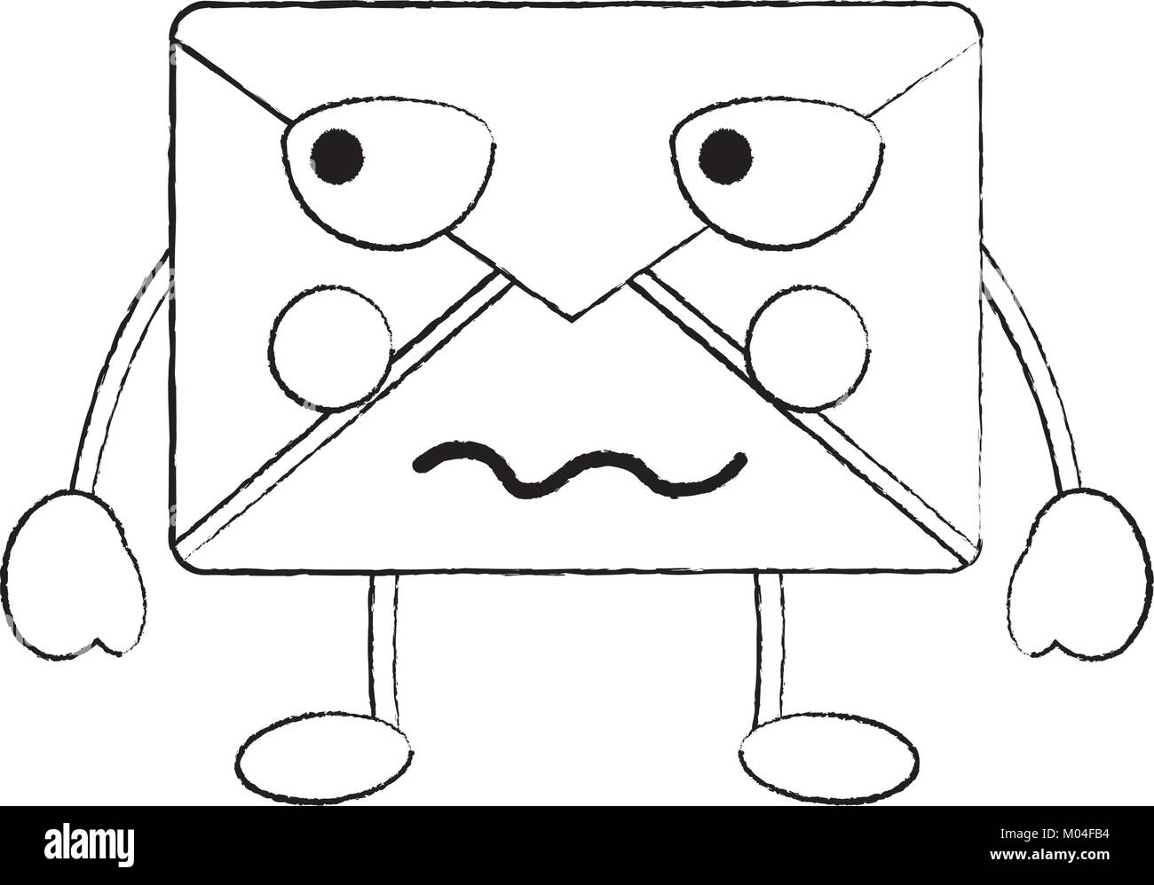 angry message envelope kawaii icon image Stock Vector Image & Art - Alamy