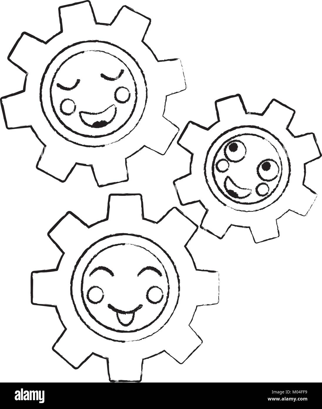Sketch gears engineer work Stock Vector Images - Alamy