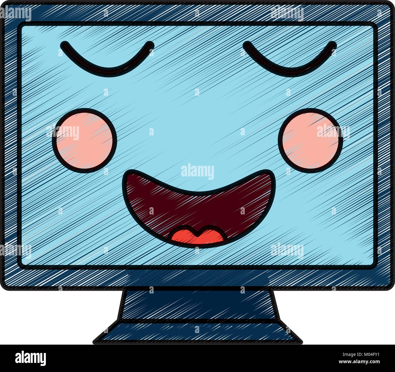 kawaii cute funny screen monitor Stock Vector Image & Art - Alamy