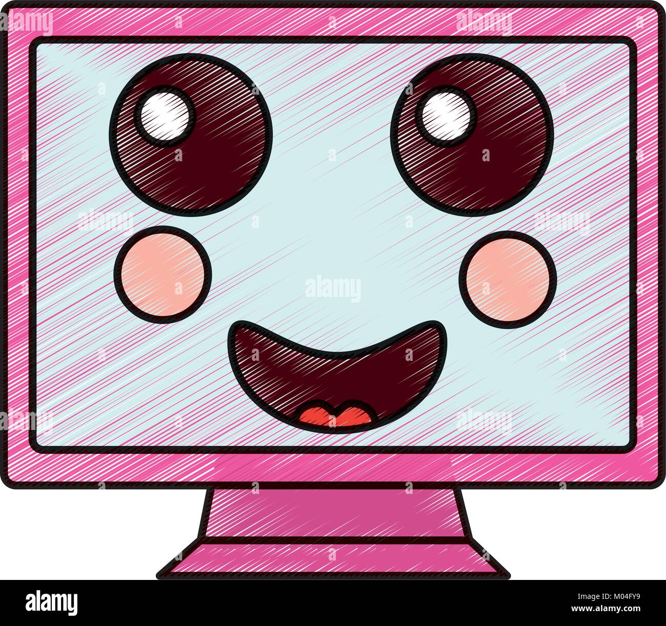 kawaii cute funny screen monitor Stock Vector Image & Art - Alamy
