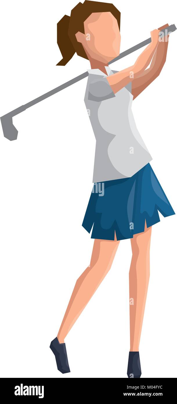 woman golfer playing avatar vector illustration design Stock Vector ...