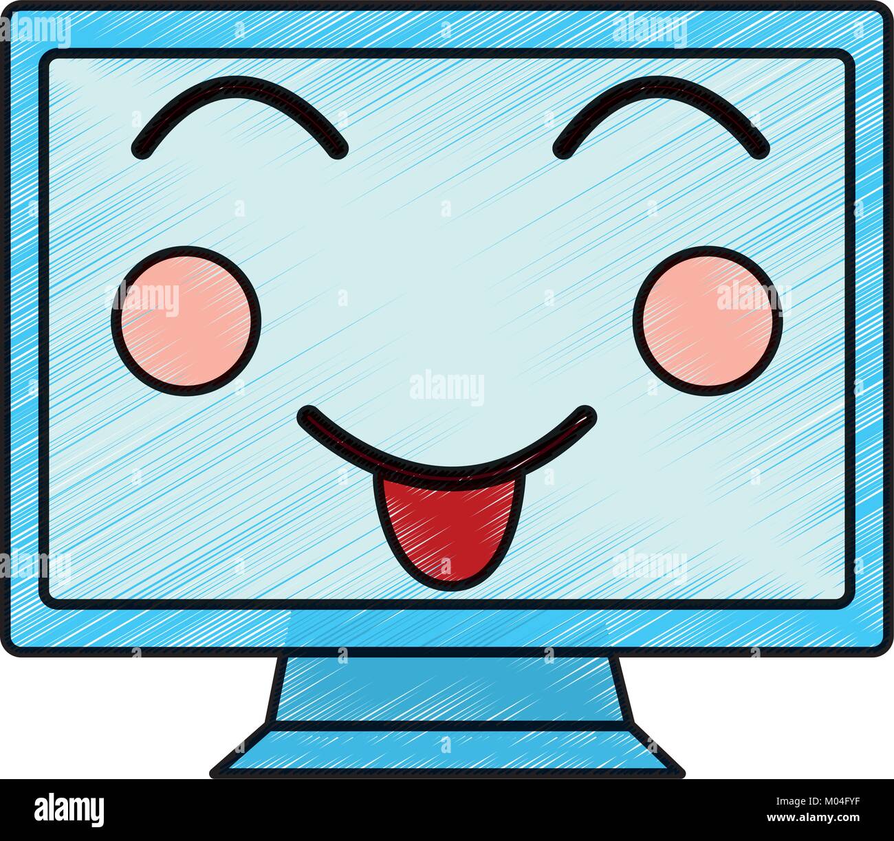 kawaii cute funny screen monitor Stock Vector Image & Art - Alamy