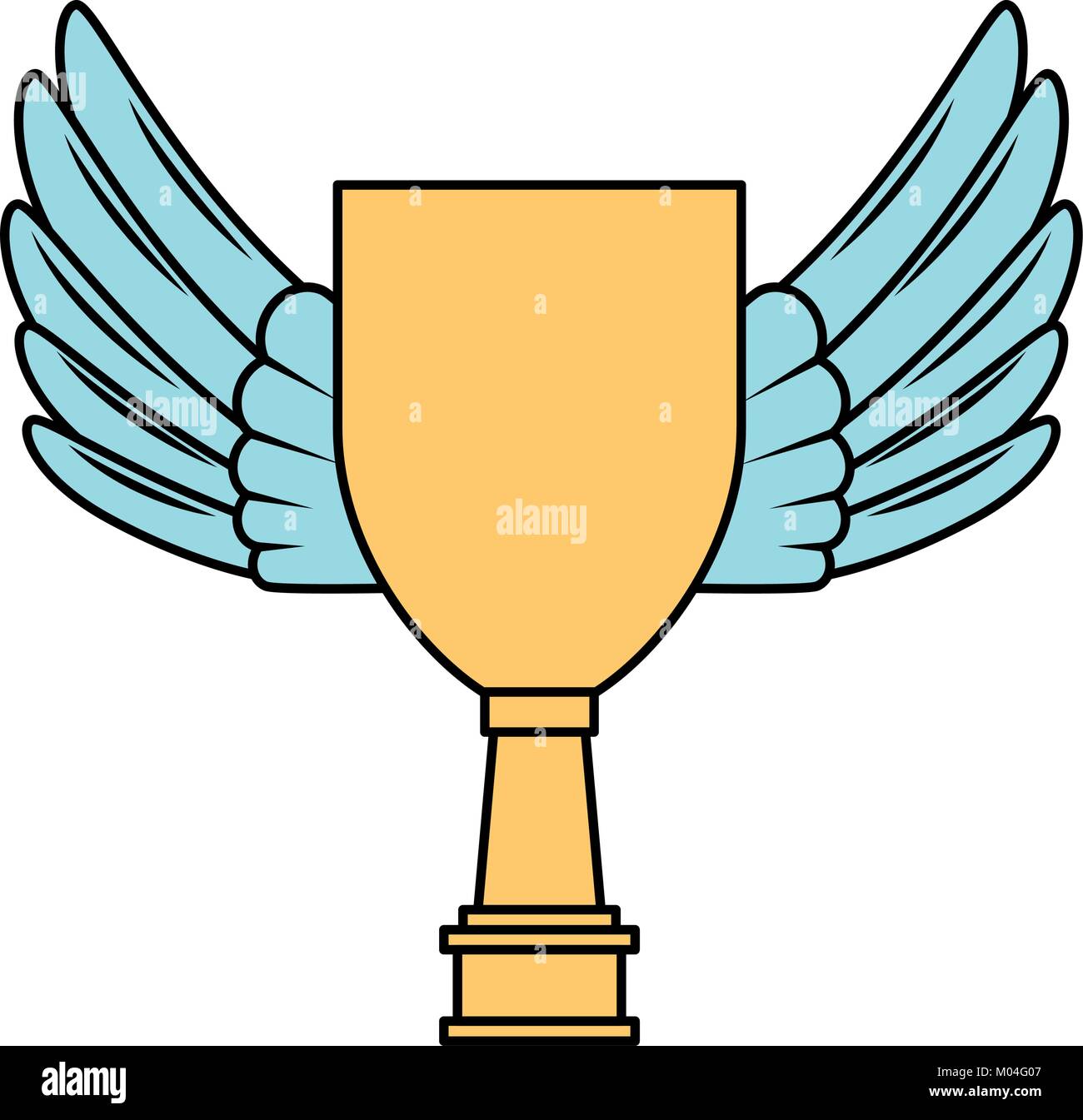 trophy cup with wings championship award vector illustration design ...