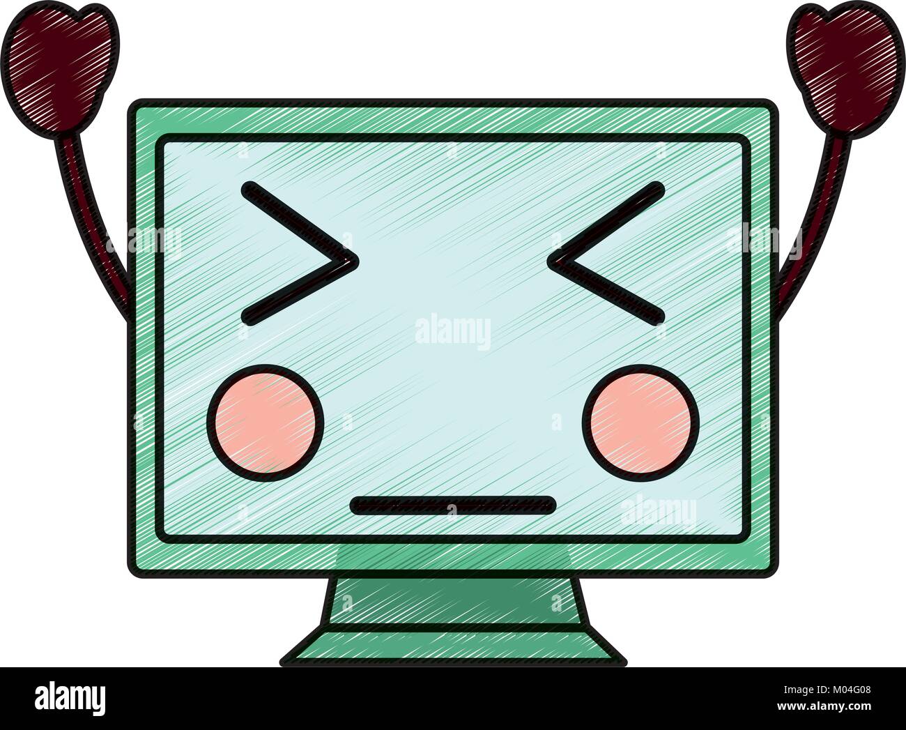 kawaii cute funny screen monitor Stock Vector Image & Art - Alamy