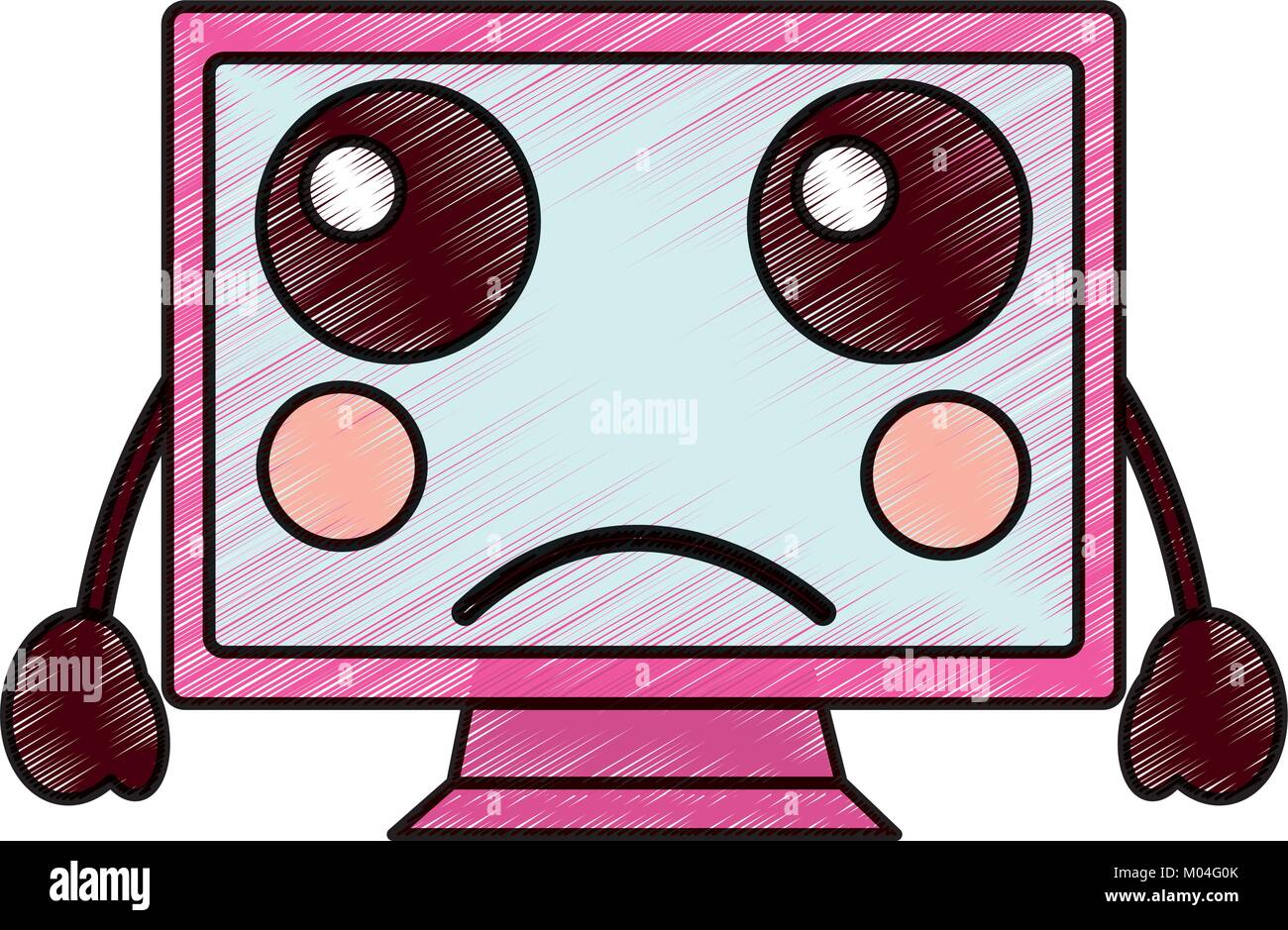 kawaii cute funny screen monitor Stock Vector Image & Art - Alamy