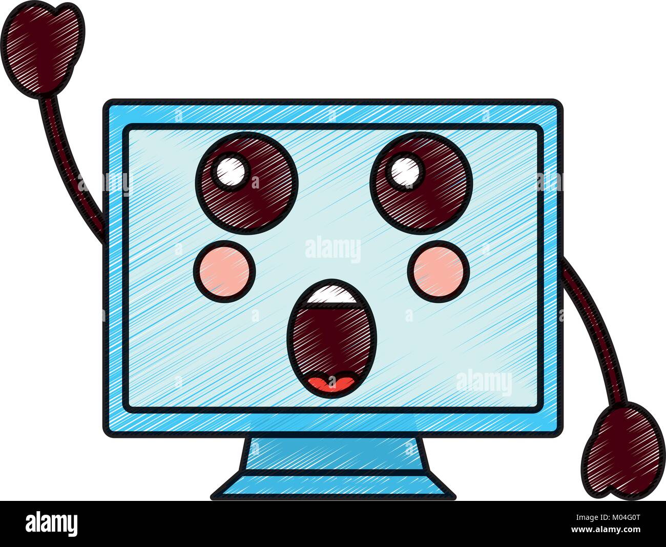 kawaii cute funny screen monitor Stock Vector Image & Art - Alamy