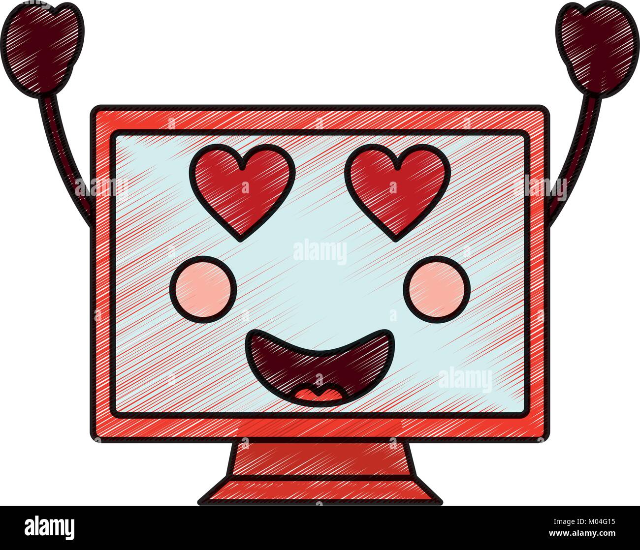kawaii cute funny screen monitor Stock Vector Image & Art - Alamy