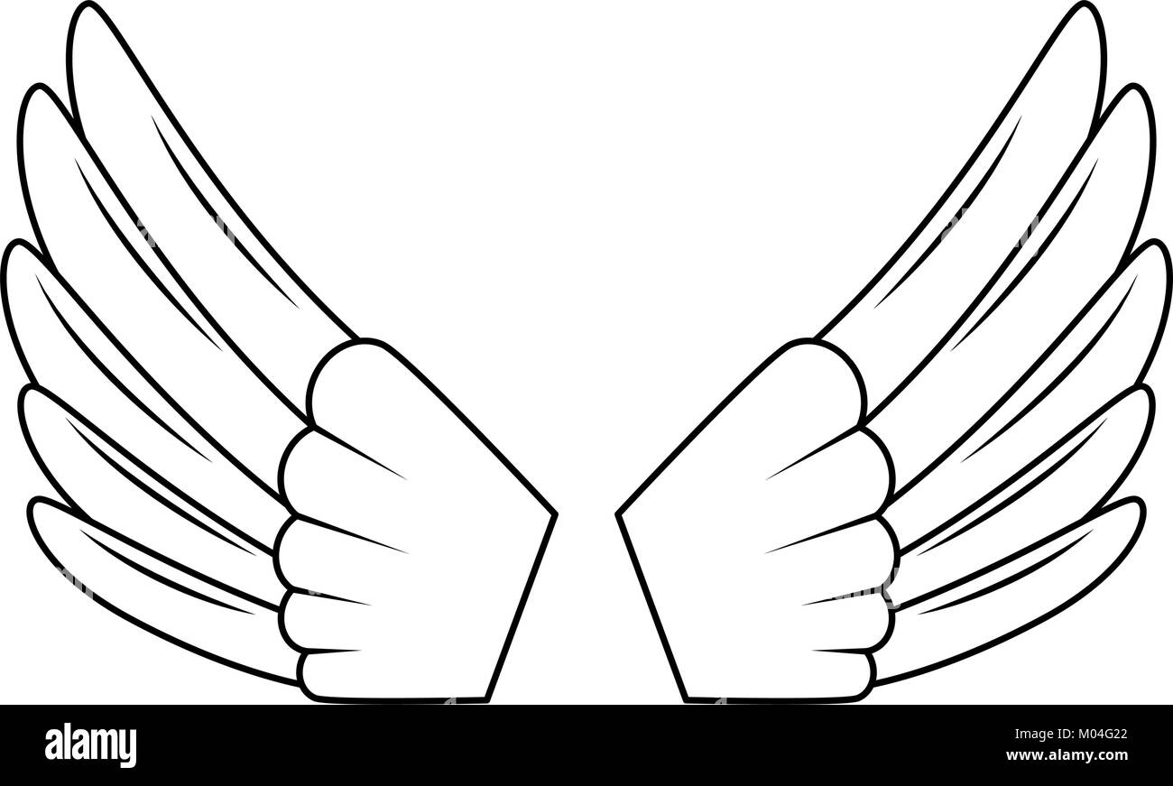 Open wings isolated feather Stock Vector Images - Alamy