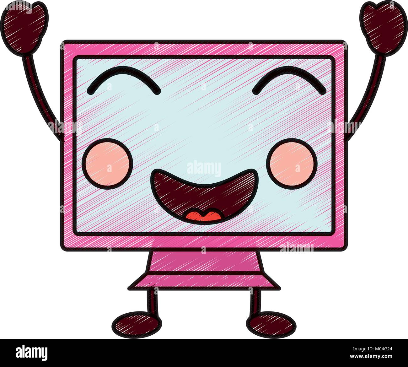 kawaii cute funny screen monitor Stock Vector Image & Art - Alamy