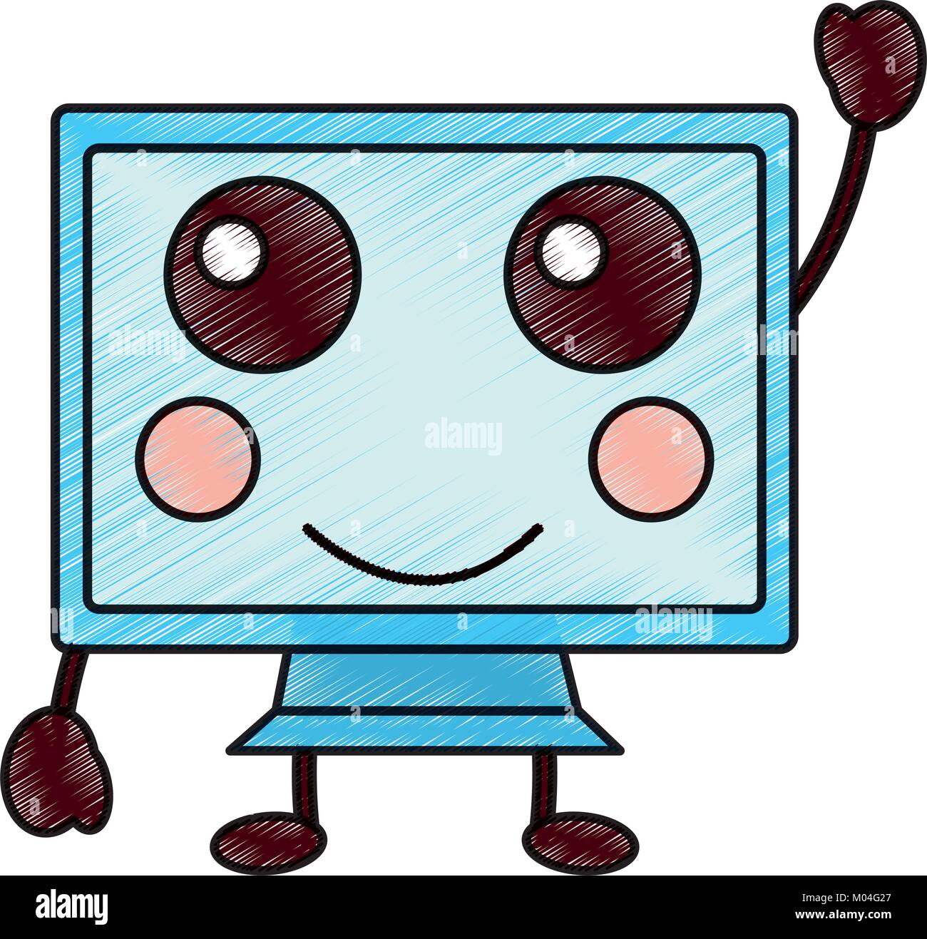 kawaii cute funny screen monitor Stock Vector Image & Art - Alamy