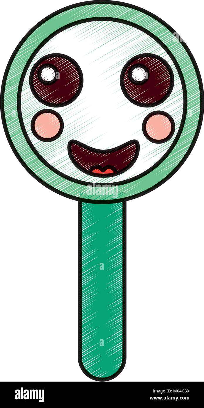 kawaii cute funny magnifying glass Stock Vector Image & Art - Alamy