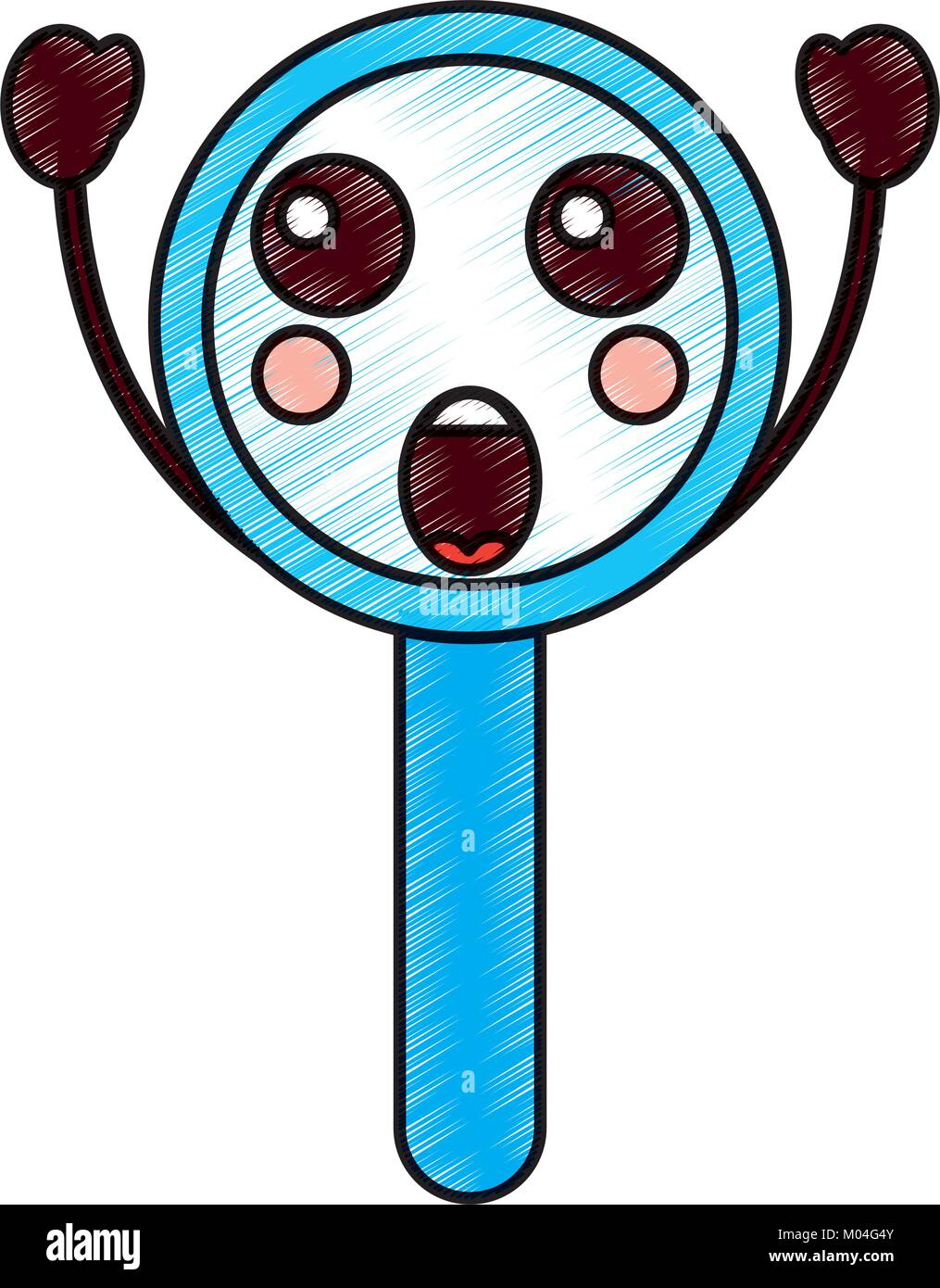 kawaii cute funny magnifying glass Stock Vector Image & Art - Alamy