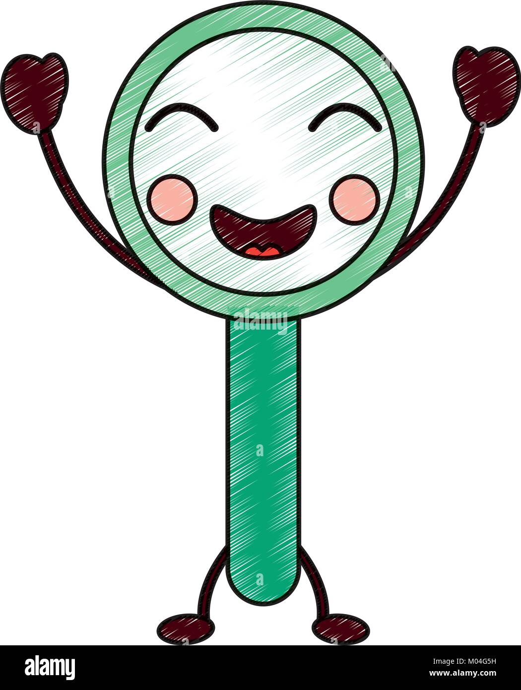 kawaii cute funny magnifying glass Stock Vector Image & Art - Alamy