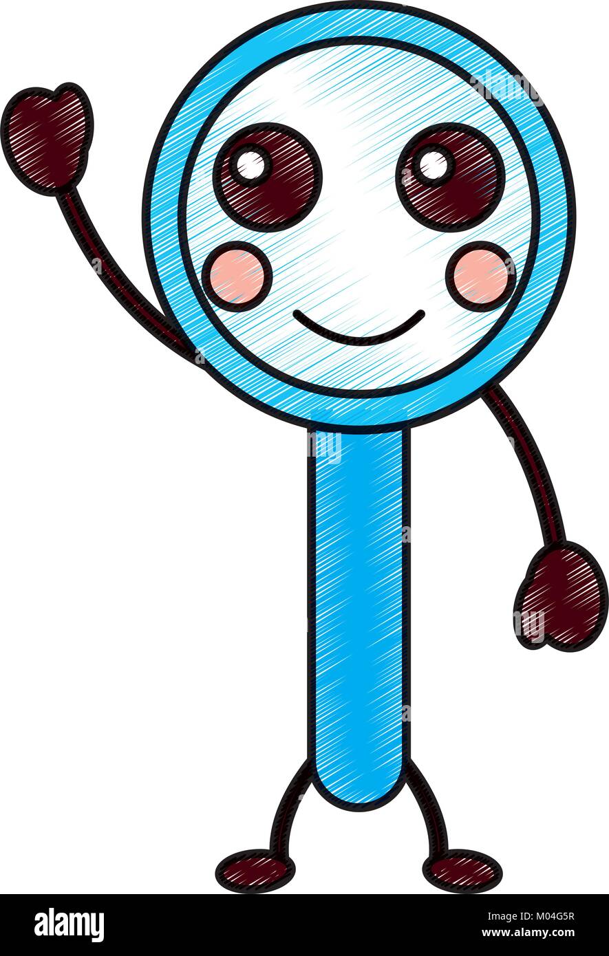 kawaii cute funny magnifying glass Stock Vector Image & Art - Alamy