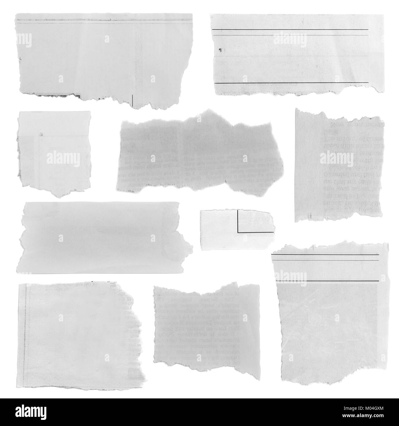Collection torn paper pieces Black and White Stock Photos & Images - Alamy