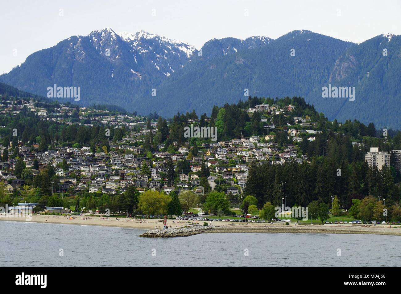 Ambleside Beach and Park Royal, West Vancouver, BC - view from water ...