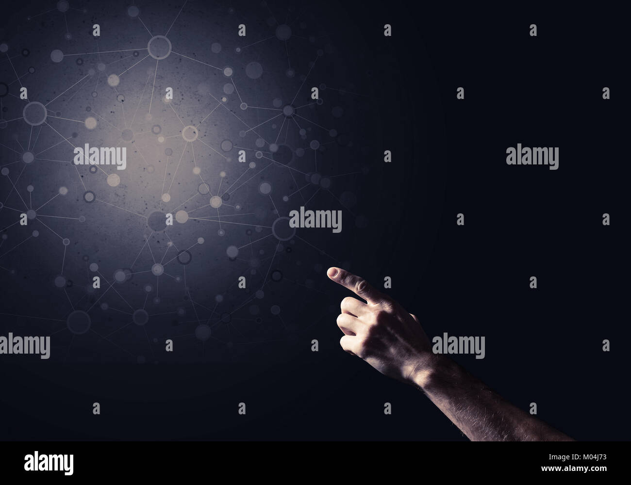 Concept digital connection on dark background Stock Photo - Alamy