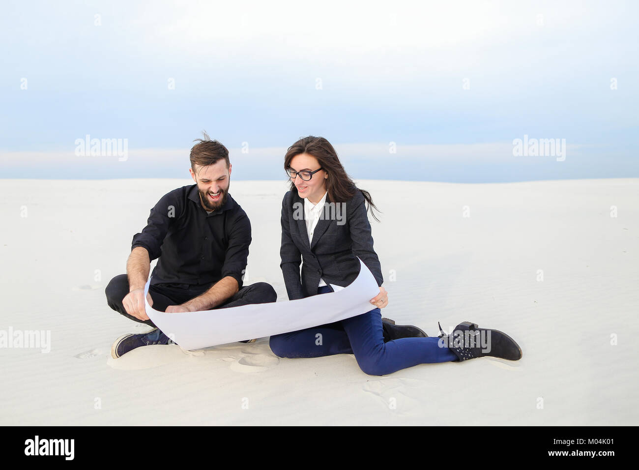 Economists brother and sister planning shopping center in dese Stock ...