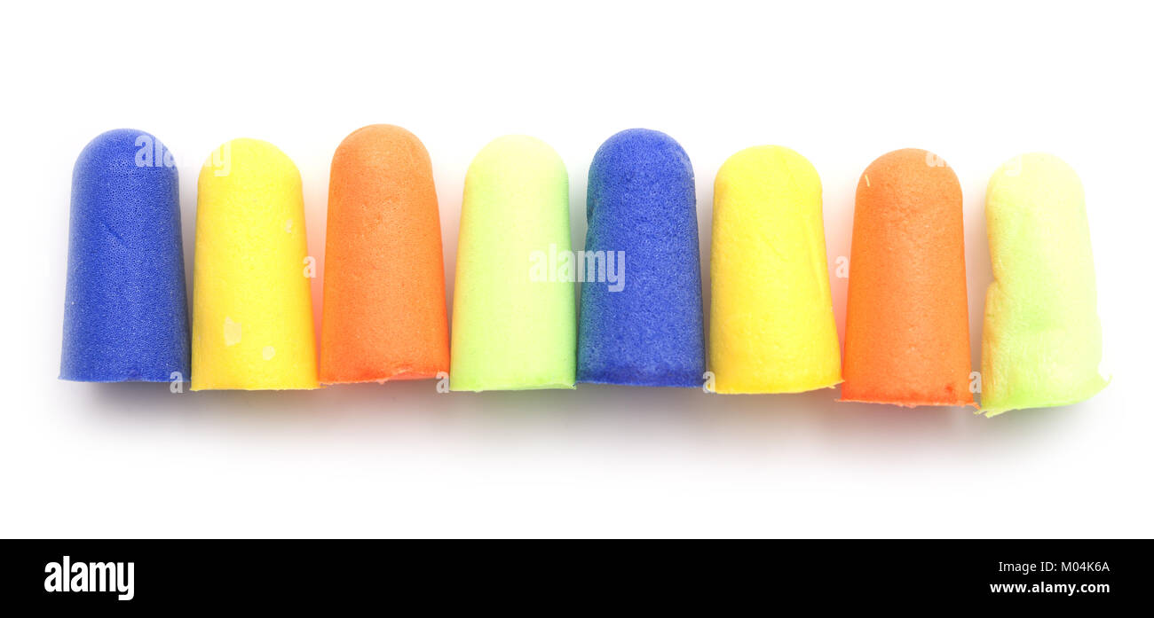 Ear plugs isolated on white background Stock Photo - Alamy