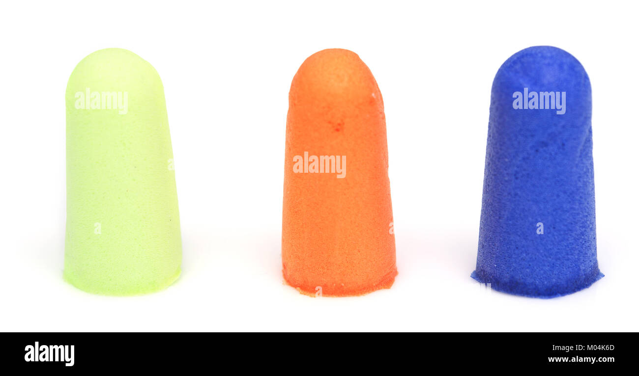 Ear plugs isolated on white background Stock Photo - Alamy