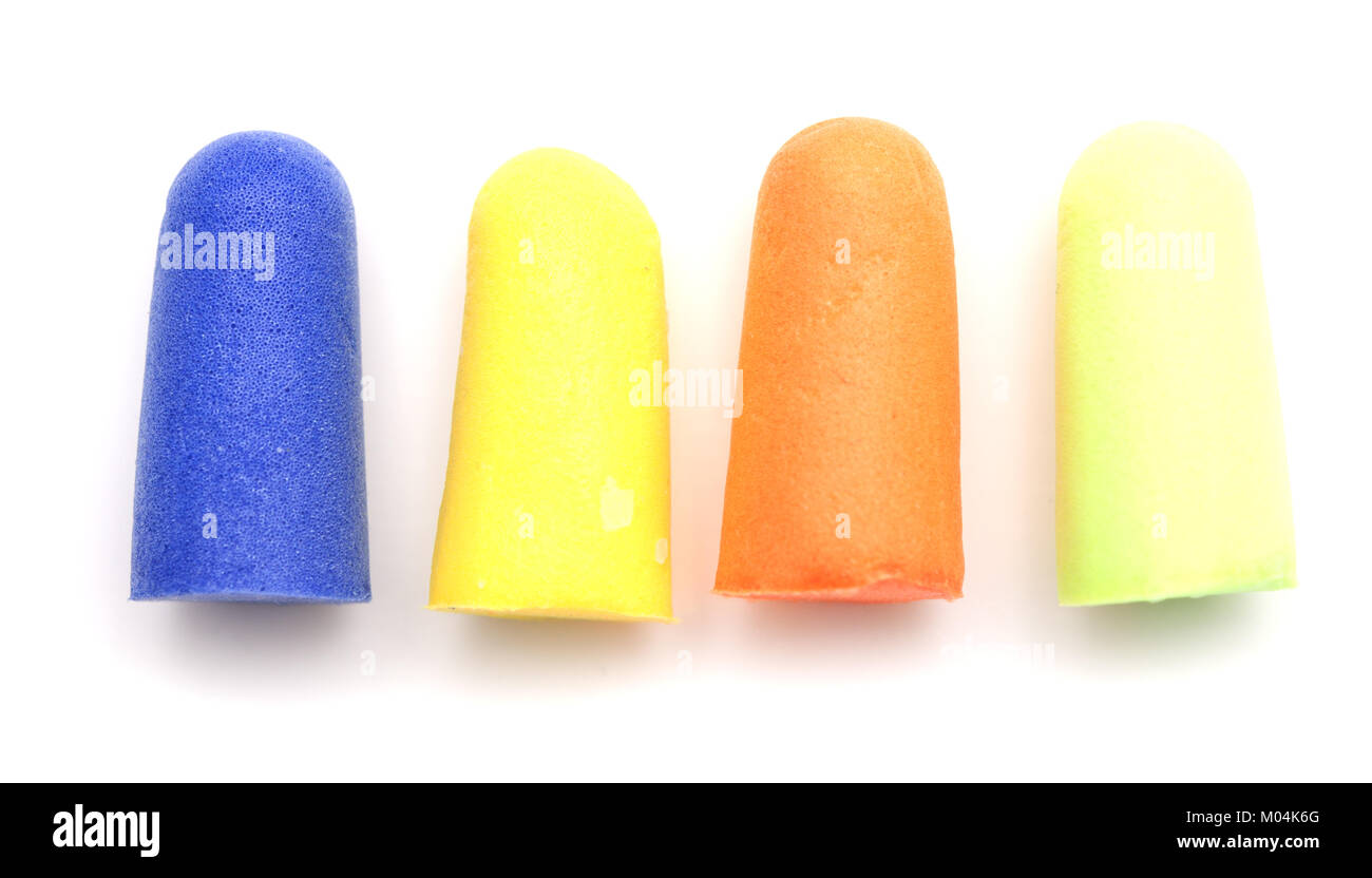 Ear plugs isolated on white background Stock Photo - Alamy