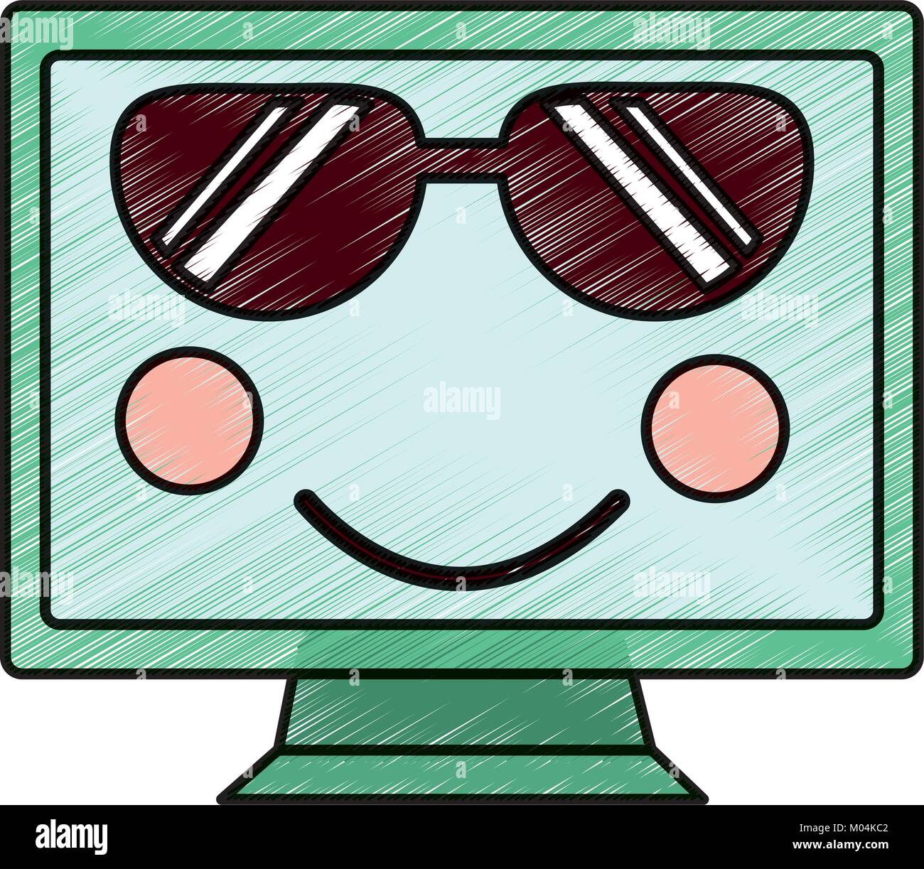kawaii cute funny screen monitor Stock Vector Image & Art - Alamy