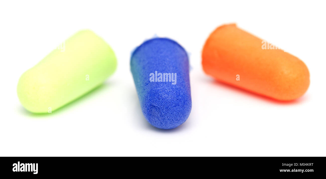 Ear plugs isolated on white background Stock Photo - Alamy