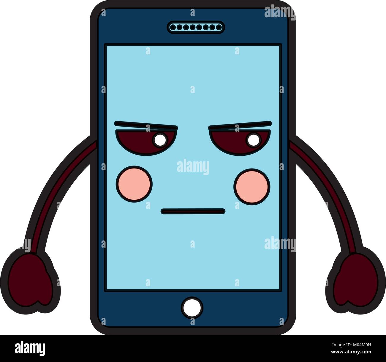 angry cellphone kawaii icon image Stock Vector Image & Art - Alamy