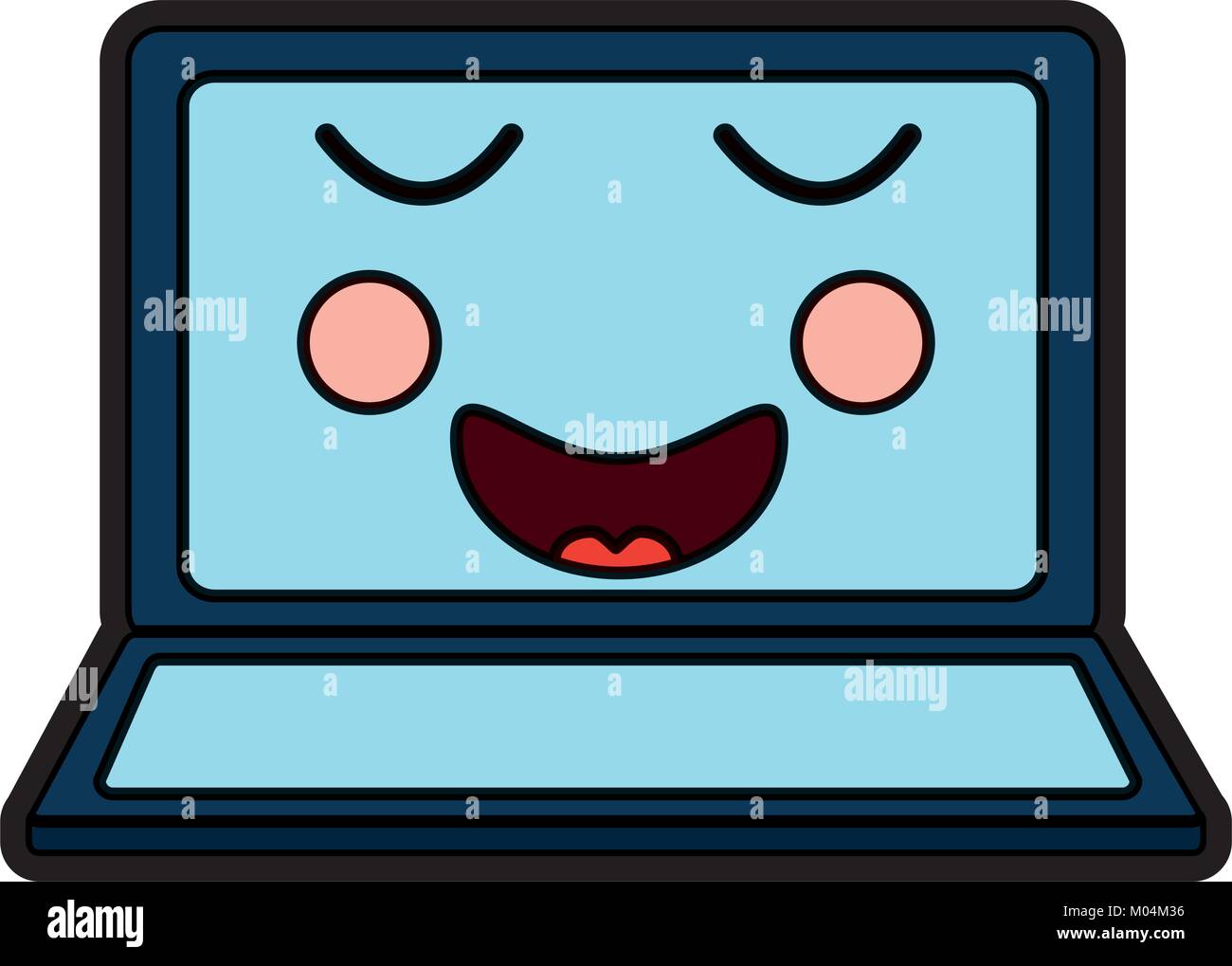 happy laptop kawaii icon image Stock Vector Image & Art - Alamy