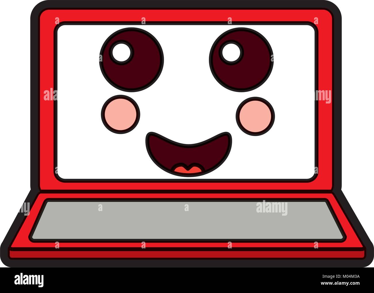 happy laptop kawaii icon image Stock Vector Image & Art - Alamy