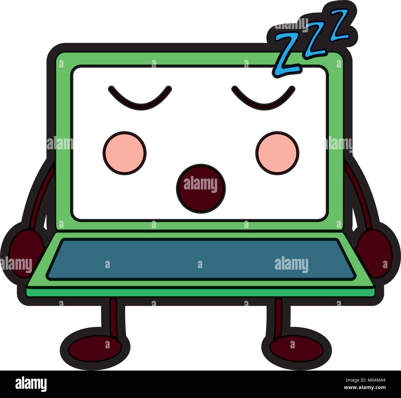 laptop sleep kawaii icon image Stock Vector Image & Art - Alamy