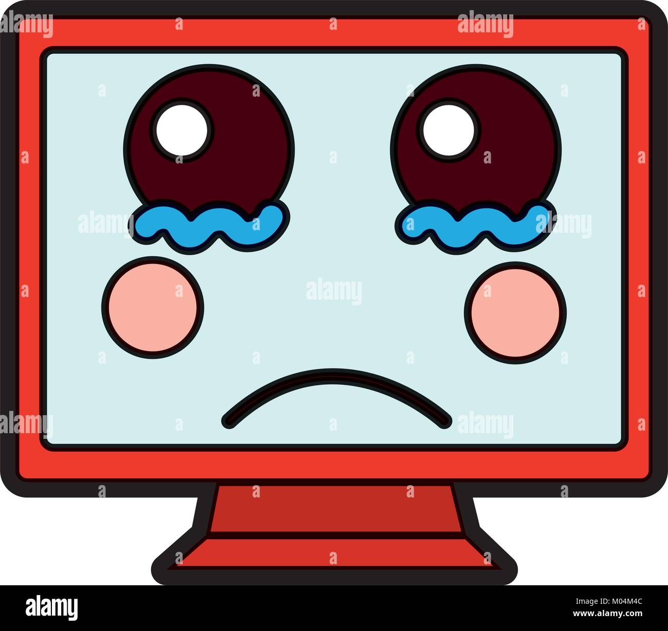sad computer monitor kawaii icon image Stock Vector Image & Art - Alamy