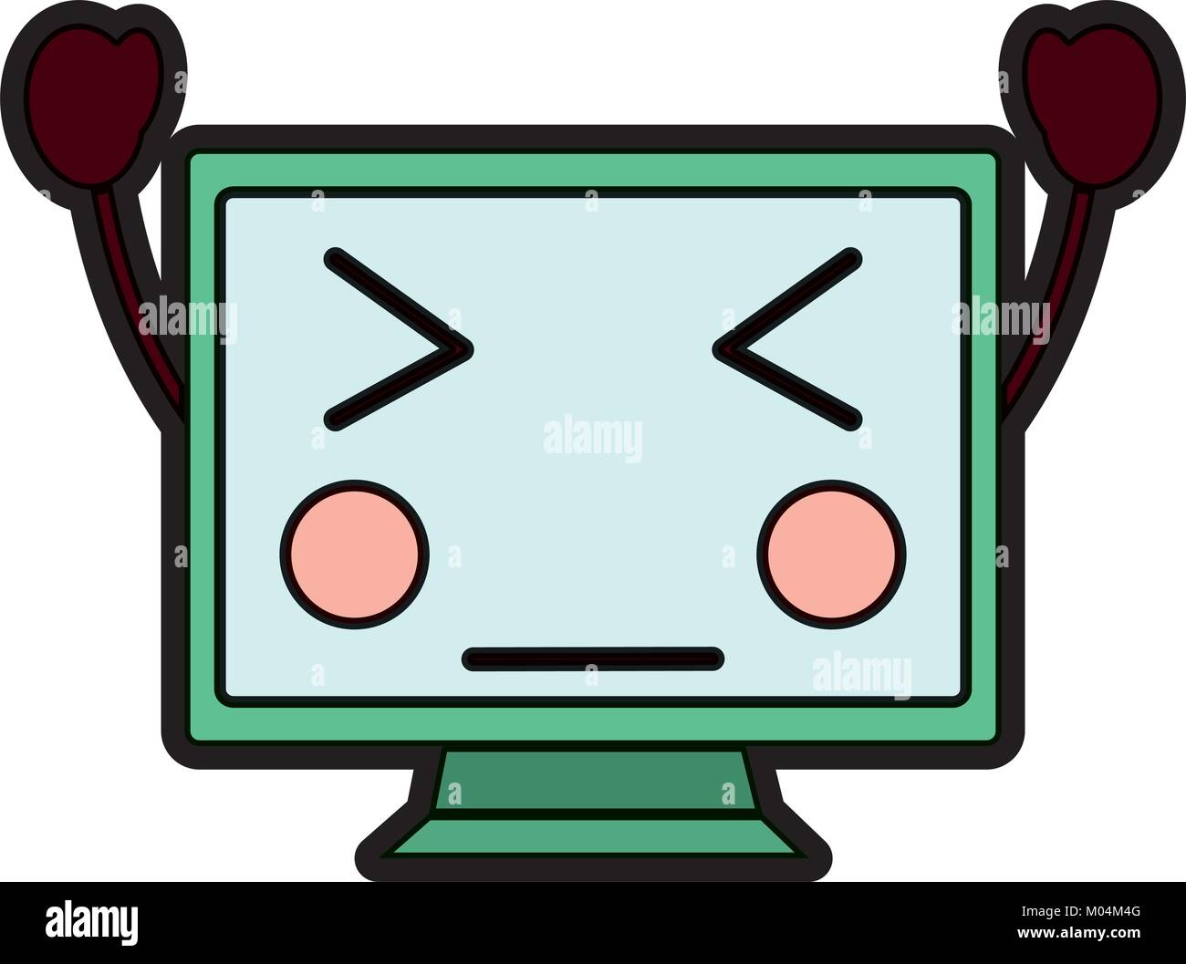 angry computer monitor kawaii icon image Stock Vector Image & Art - Alamy