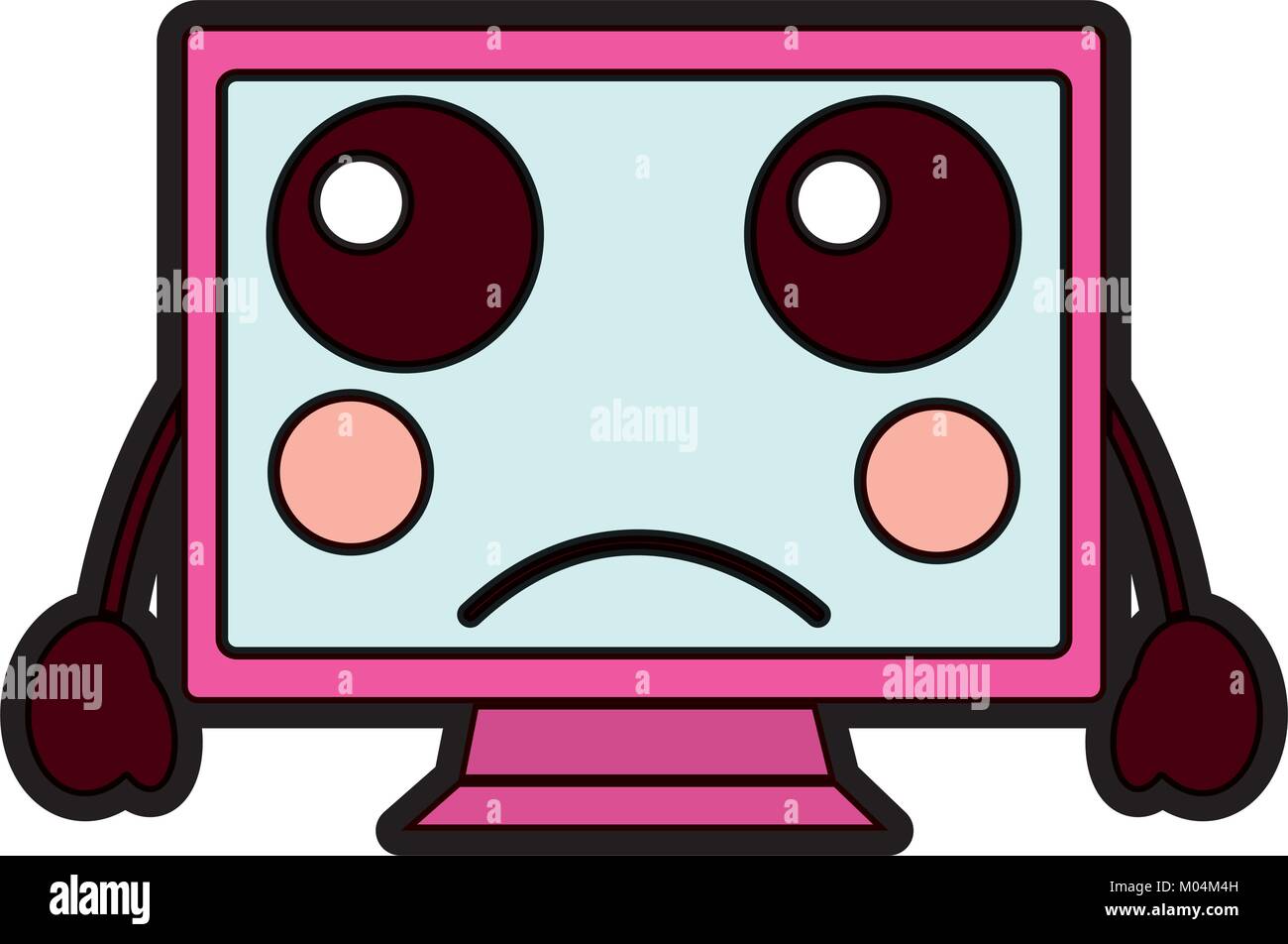 sad computer monitor kawaii icon image Stock Vector Image & Art - Alamy