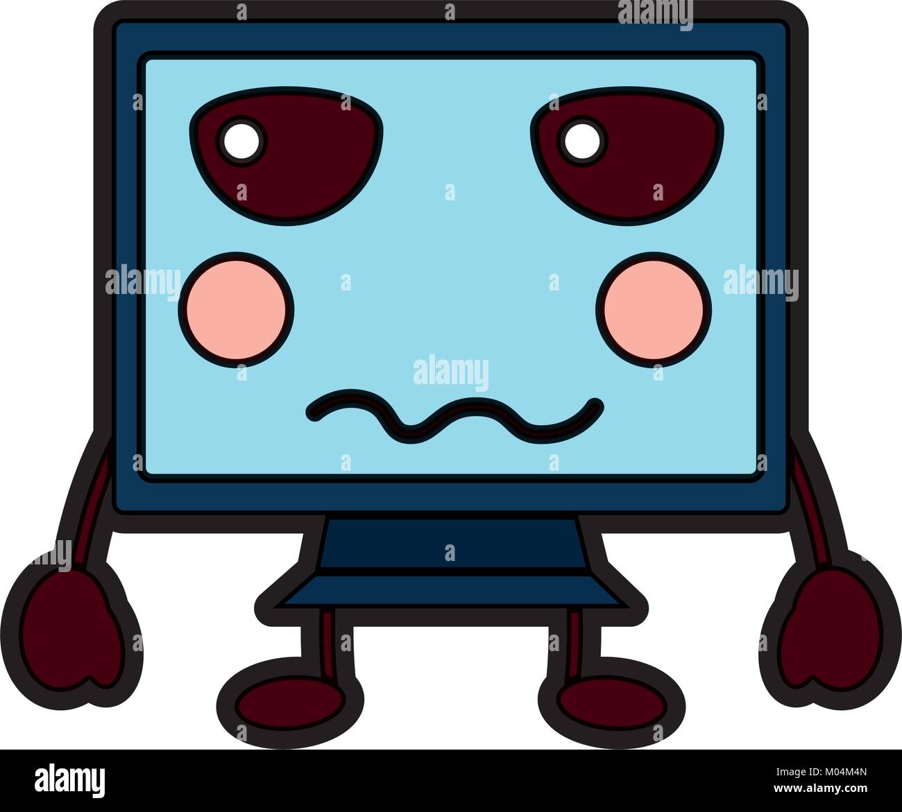 angry computer monitor kawaii icon image Stock Vector Image & Art - Alamy