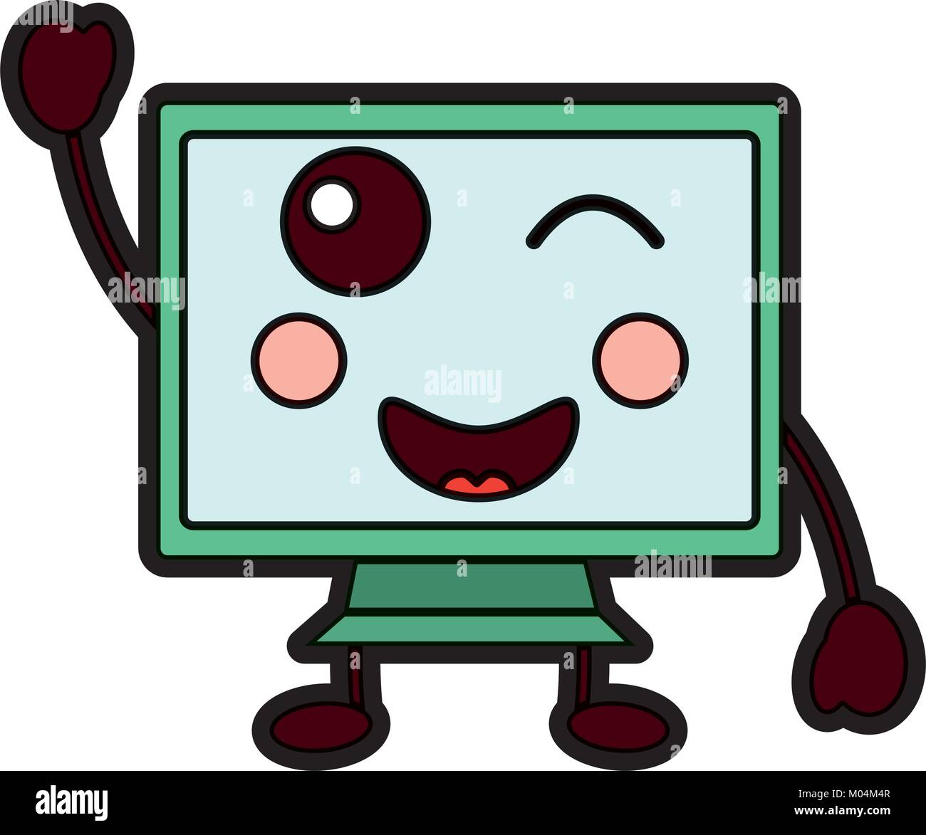 Computer Kawaii Cartoon Happy Cute High Resolution Stock Photography ...