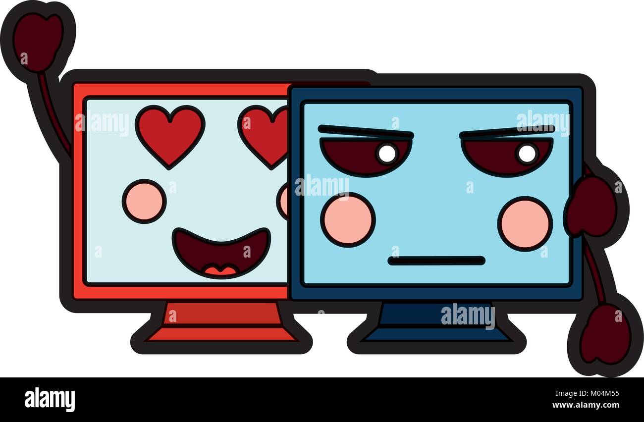 computer monitors kawaii icon image Stock Vector Image & Art - Alamy
