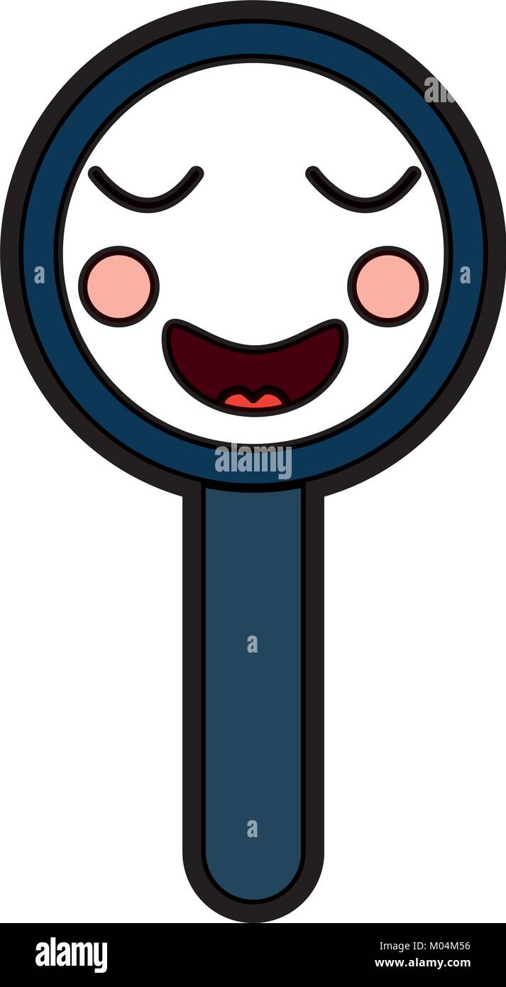 happy magnifying glass kawaii icon image Stock Vector Image & Art - Alamy