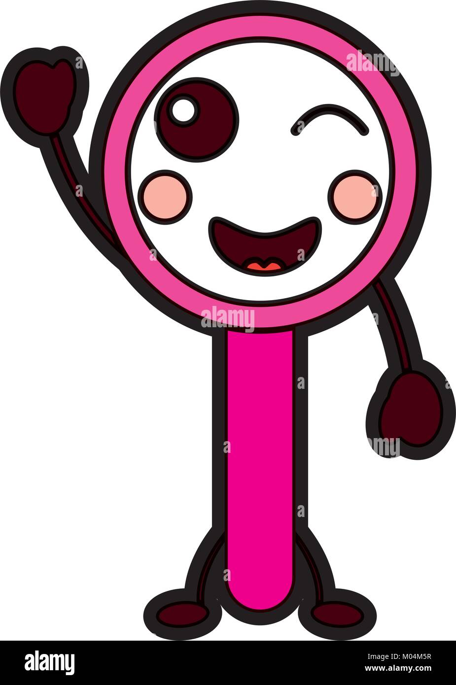happy magnifying glass kawaii icon image Stock Vector Image & Art - Alamy