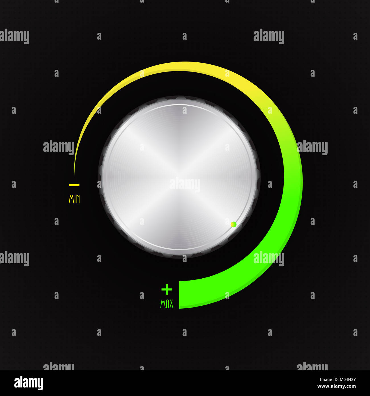 special volume control button, silver radio player volume knob Stock ...