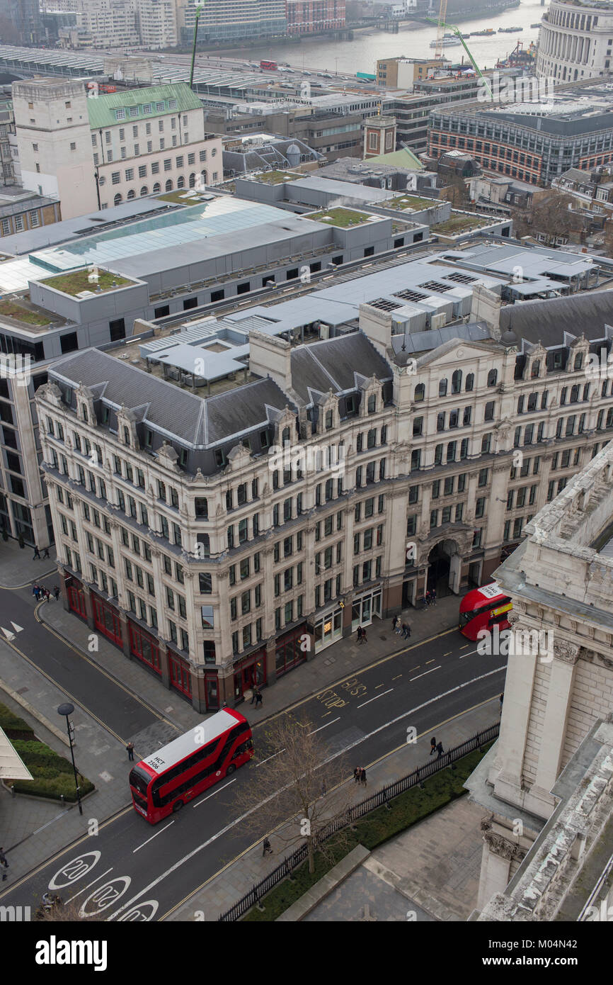 Red london bus from st pauls cathedral hi-res stock photography and ...
