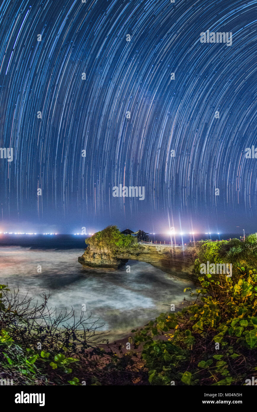 Tanah Lot temple night scene, Bali, Indonesia Stock Photo - Alamy