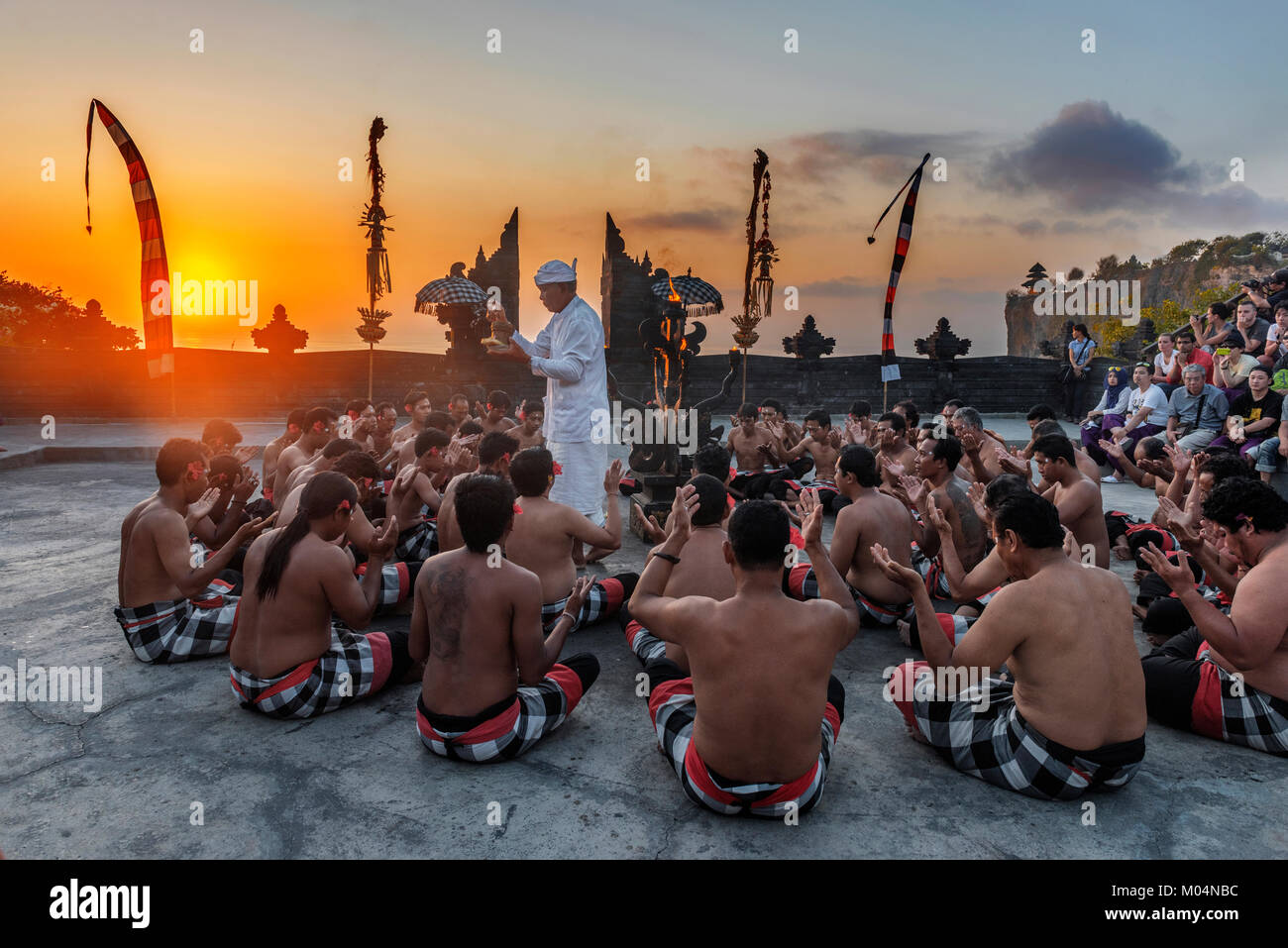 Bali, Indonesia - October 2015: Hindu Priest giving blessings to ...