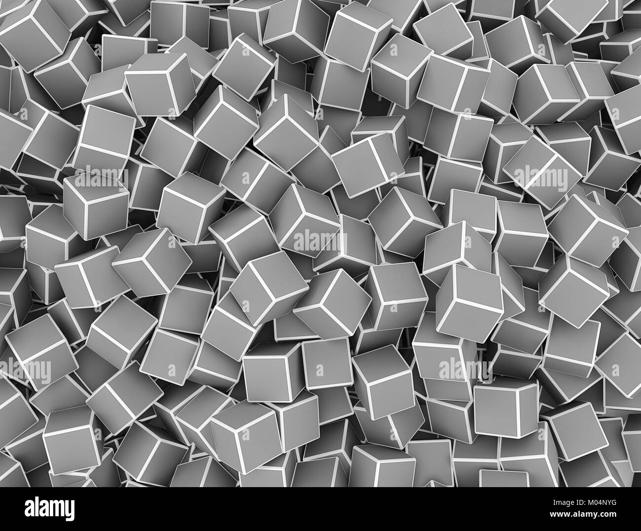 Chaotic grey 3d cubes background Stock Photo - Alamy