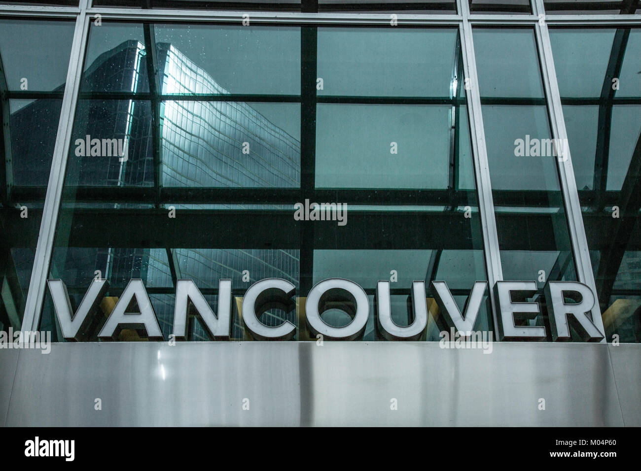 Word Vancouver written metallic letters Stock Photo - Alamy