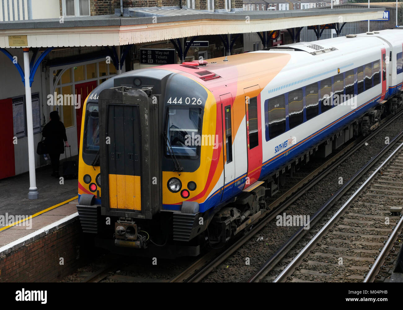 Train in the station at Cosham Railway station, Cosham, Portsmouth ...