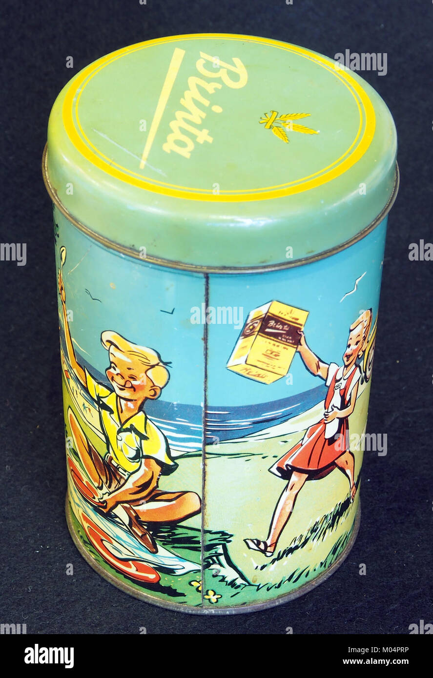 A photograph featuring a 'Brinta blik,' which is a traditional Dutch ...